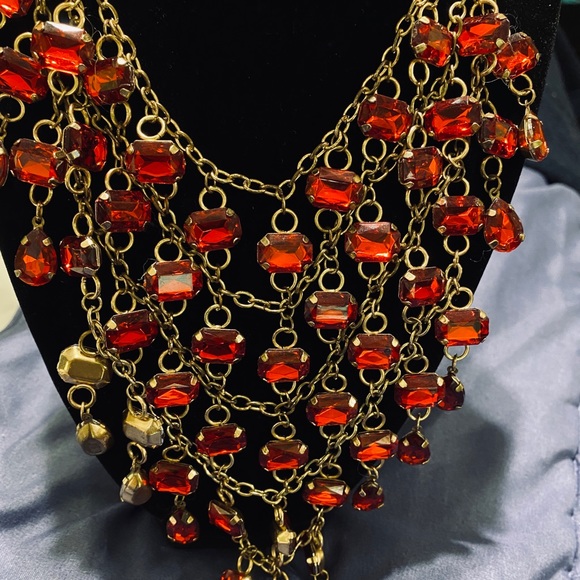 Jewelry | Beautiful Red And Gold Necklace | Poshmark